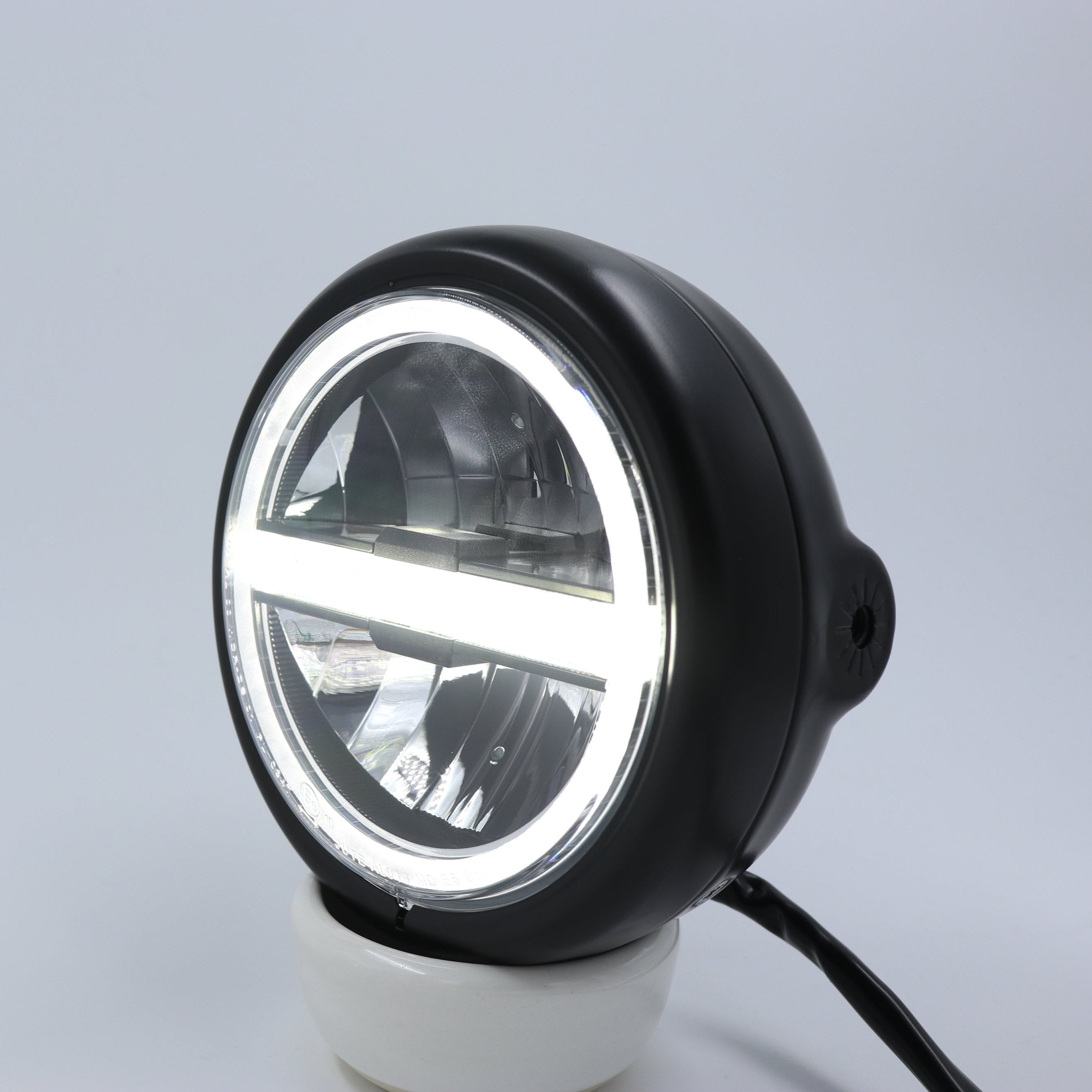 HIGHSIDER 5 3/4" LED HEADLIGHT With Angel Eye Halo Ring. – Cafe Racer ...