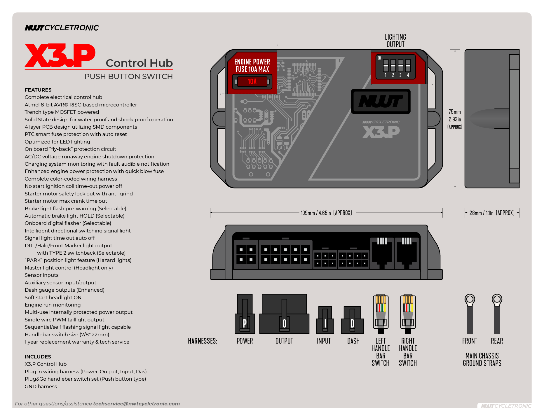 X3.P Electrical Control Hub - With Handlebar Switch Controls – Cafe ...